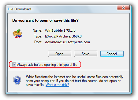 [Vista/XP-IE] How to Show the File Download Window after "Always ask ...